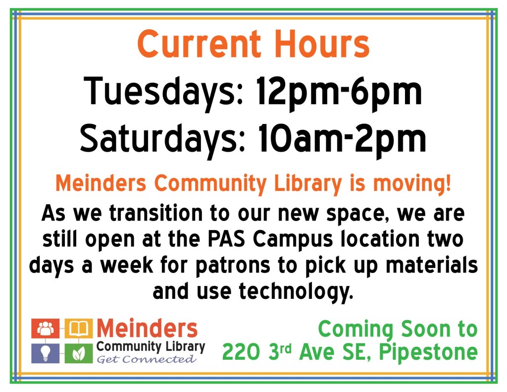 Current Hours – Meinders Community Library