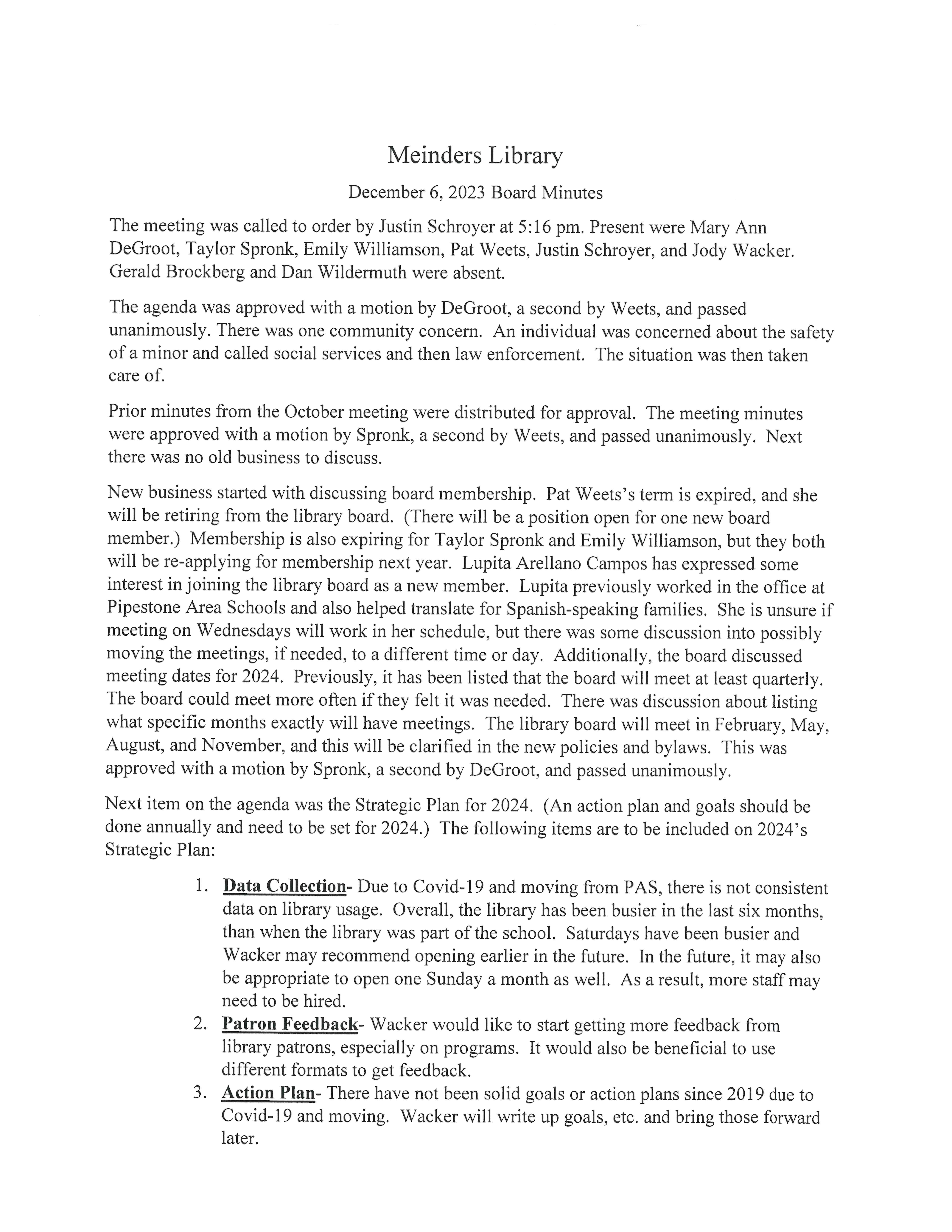 December 2023 – Meinders Community Library