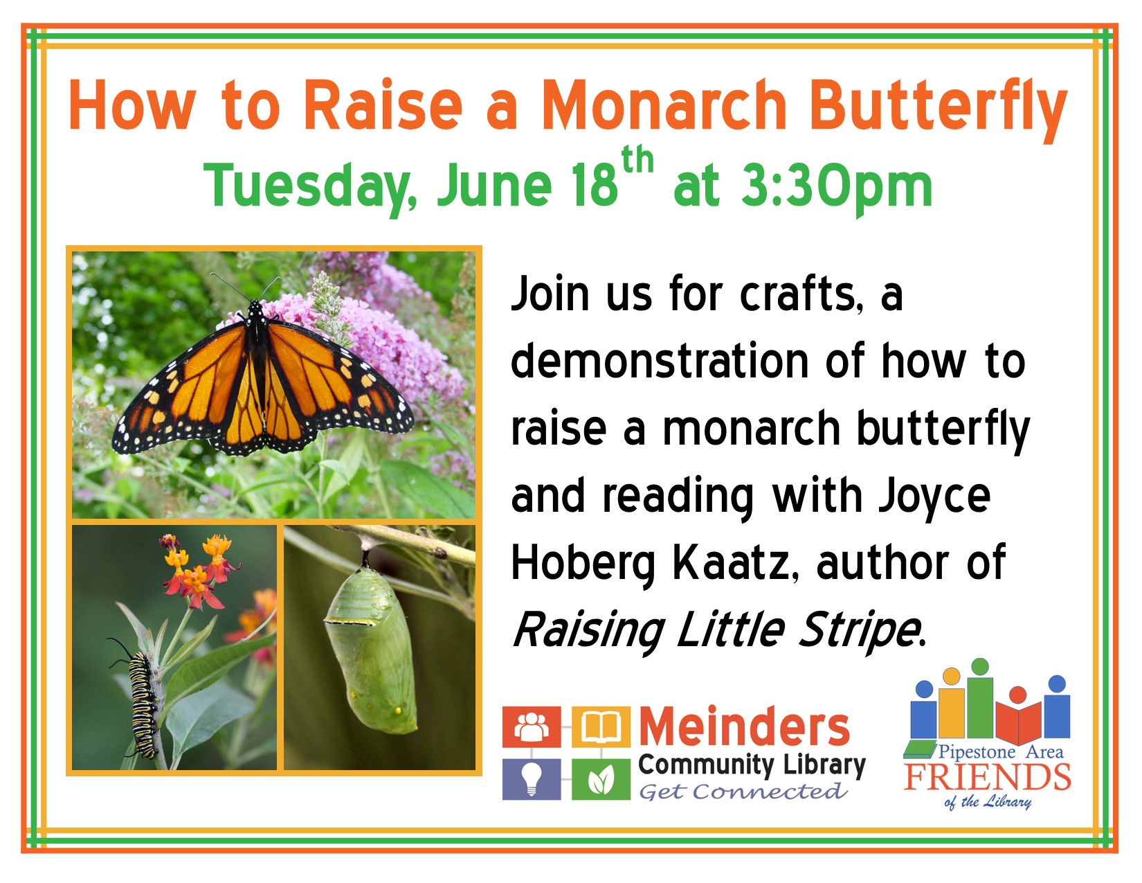 How to Raise a Monarch Butterfly – Meinders Community Library