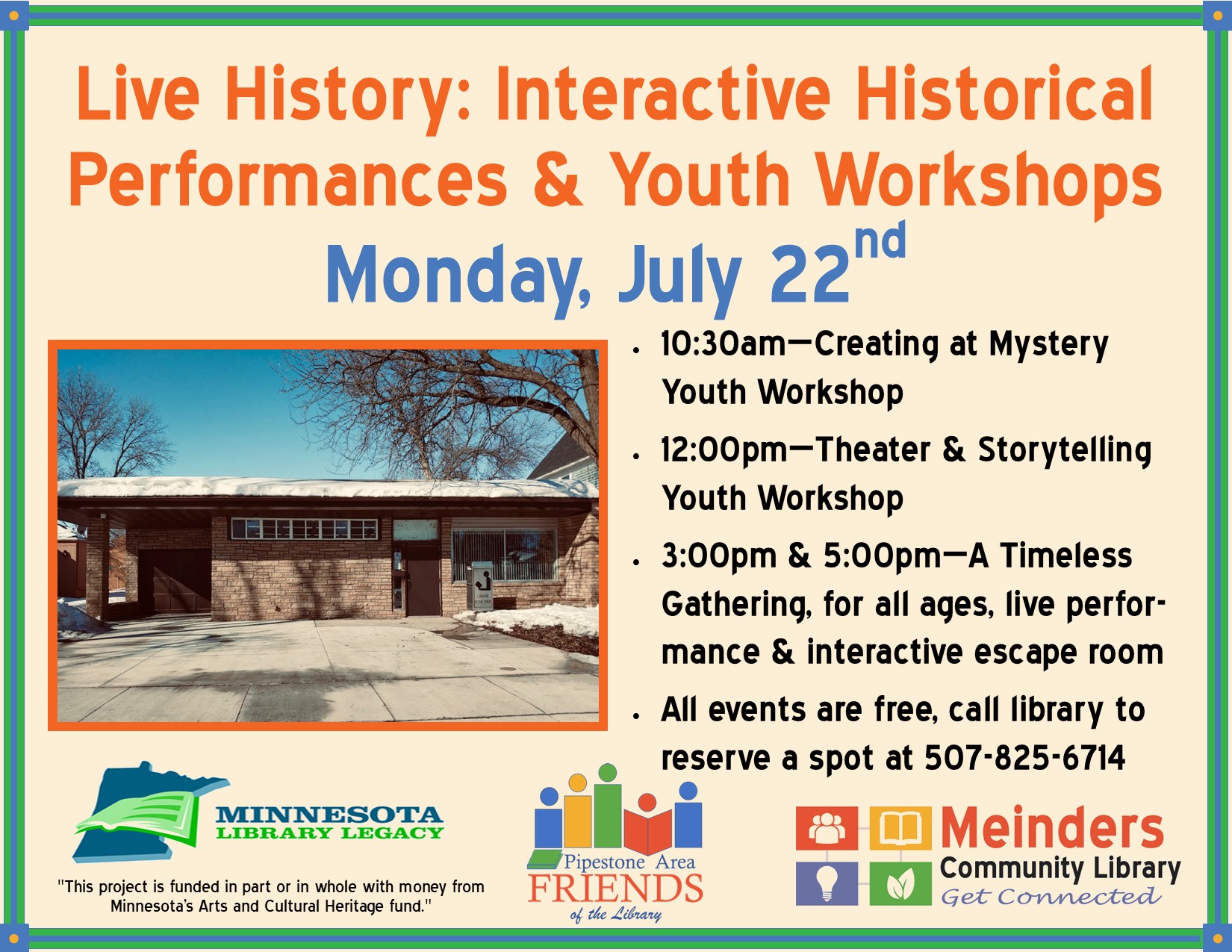 Live History Interactive Performances & Workshops – Meinders Community ...