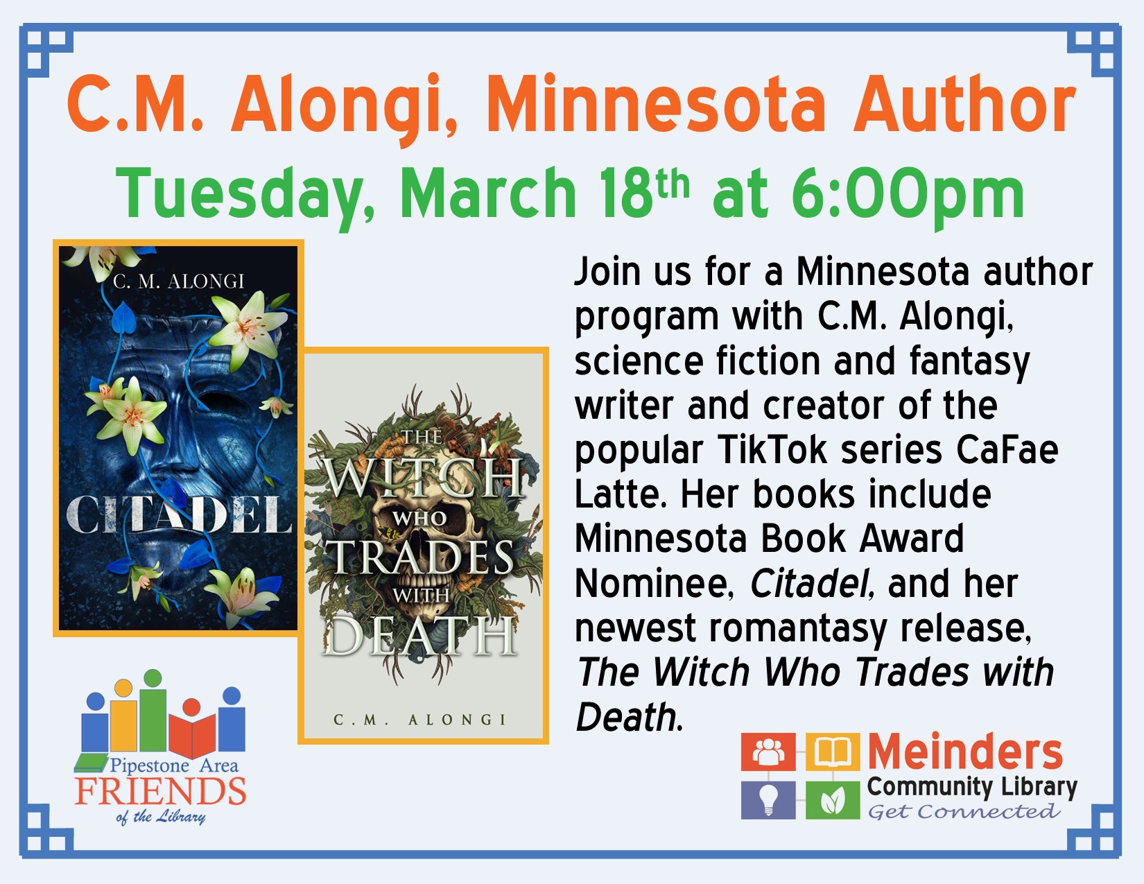 March Meinders Happenings – Meinders Community Library