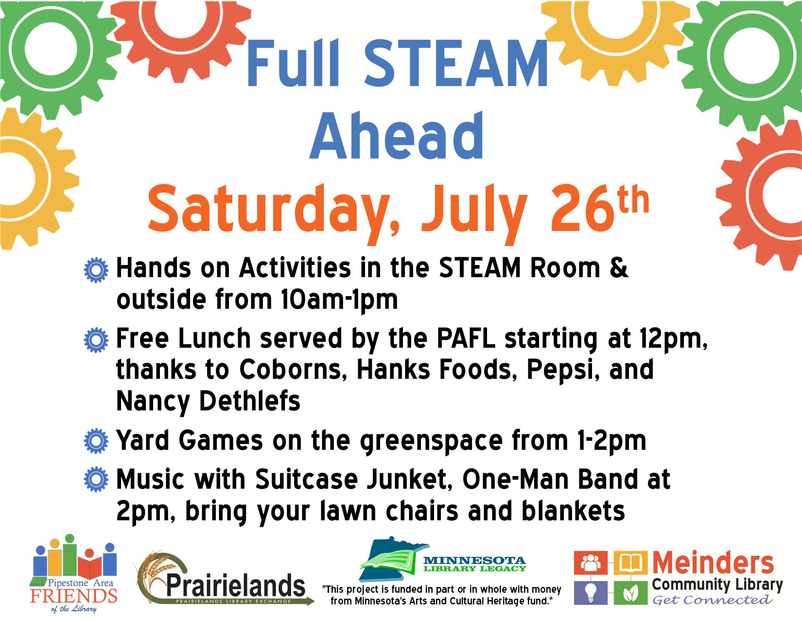 Full STEAM Ahead is Back! – Meinders Community Library